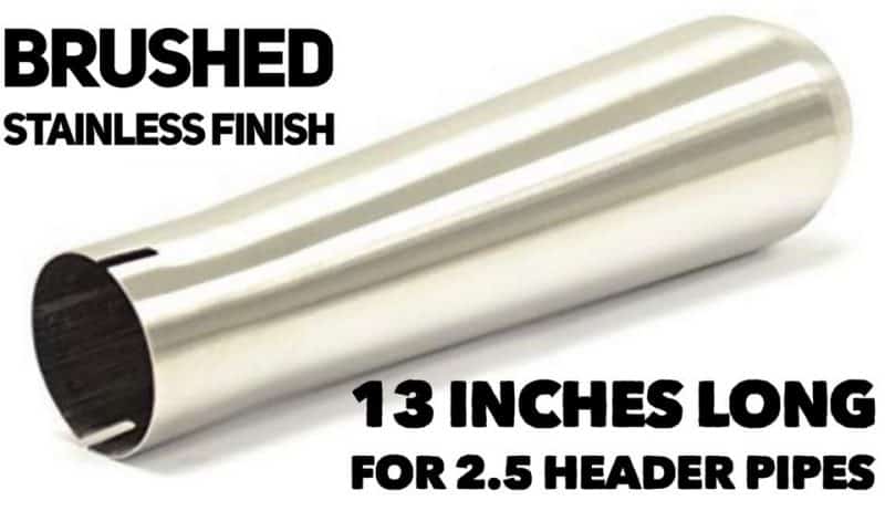 13 ” Stainless Reverse Cone Megaphone Exhaust for ALL 2.5 headers “The ...