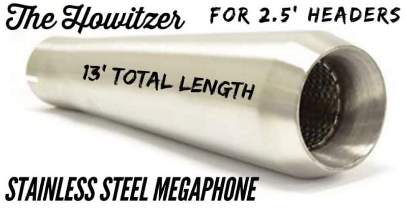 13 ” Stainless Reverse Cone Megaphone Exhaust for ALL 2.5 headers “The ...